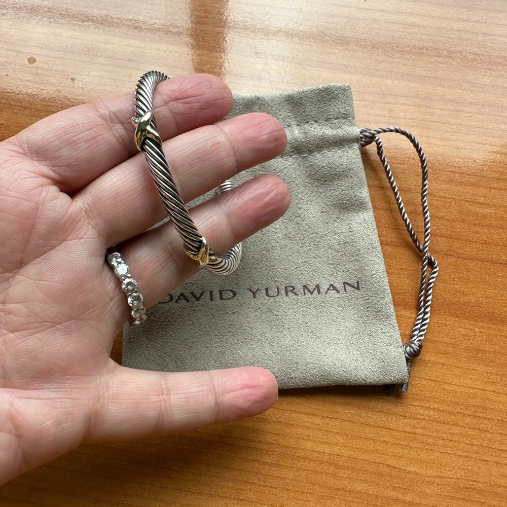 David Yurman 5mm Double X Cable Bracelet - Medium - Gem